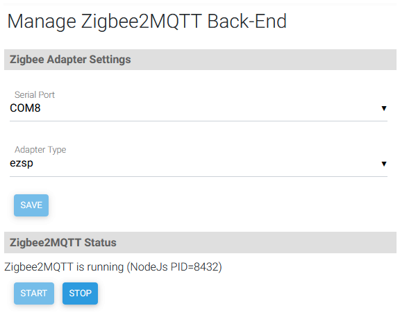 Zigbee2MQTT Back-End