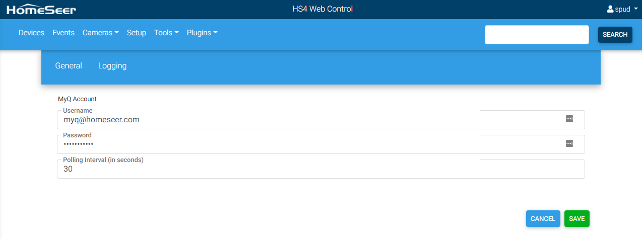 Setting Up the MyQ Plugin